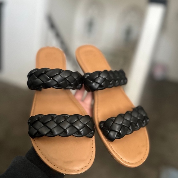 Target | Shoes | Target Black And Tan Braided Sandals | Poshmark